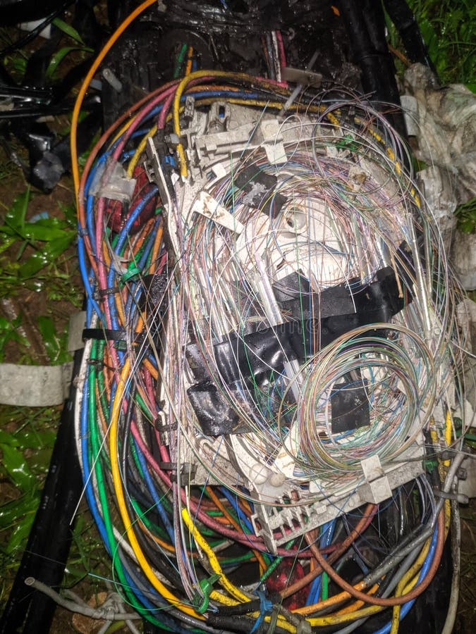 Fiber optic in closure stock image. Image of fibee, crowdead - 262279101