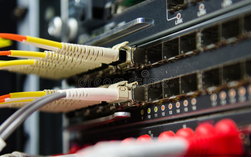 Fiber Optic Connect To L3 Switch Stock Image - Image of optic, cord ...