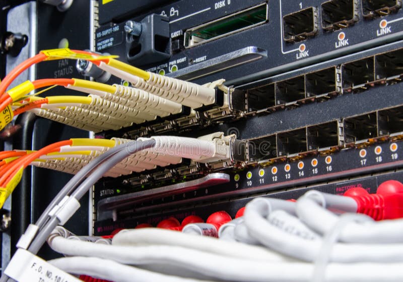 Fiber Optic Connect To L3 Switch Stock Image - Image of optic, cord ...