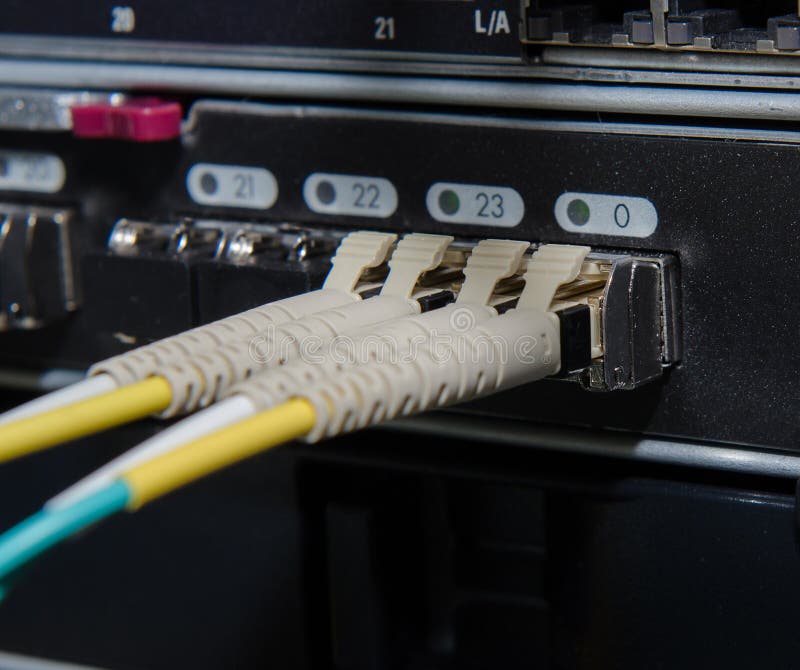 Fiber Optic Connect To Server and Storage. Stock Image - Image of ...