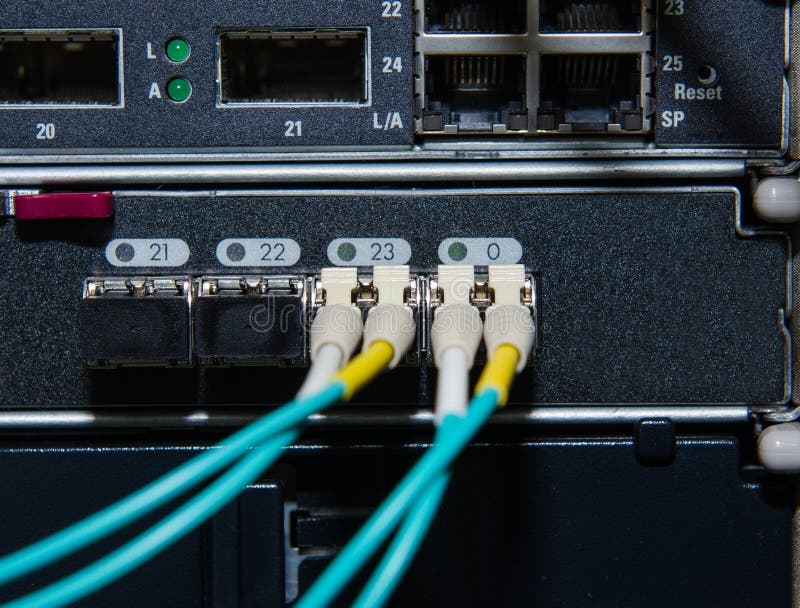 Fiber Optic Connect To Server and Storage. Stock Image - Image of ...