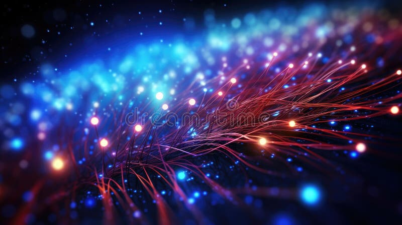 Fiber Optic Connection Network AI Generated Stock Image - Image of data ...