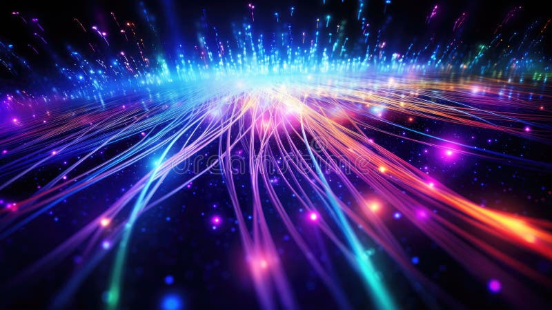 Fiber Optic Connection Network AI Generated Stock Image - Image of ...
