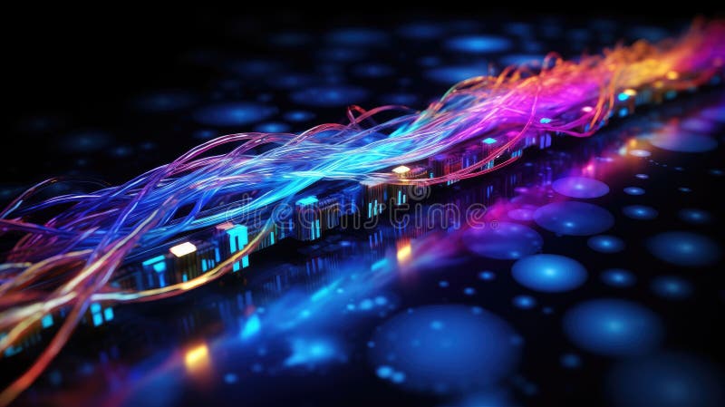 Fiber Optic Connection Network AI Generated Stock Image - Image of ...