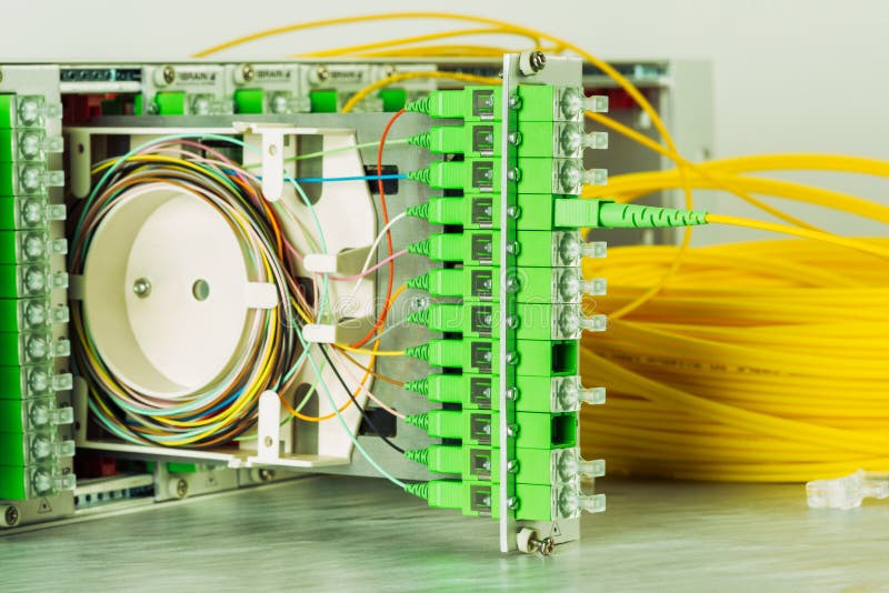 Fiber Optic Connection, Spice Tray in Optical Distribution Frame of ...