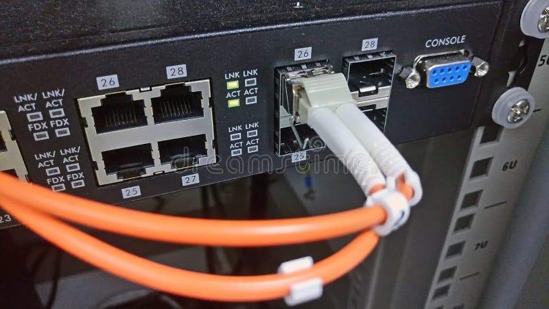 A Datacenter Server With Fiber Optic Connection Stock Image - Image of ... A Datacenter Server With Fiber Optic Connection Stock Image - Image of ...