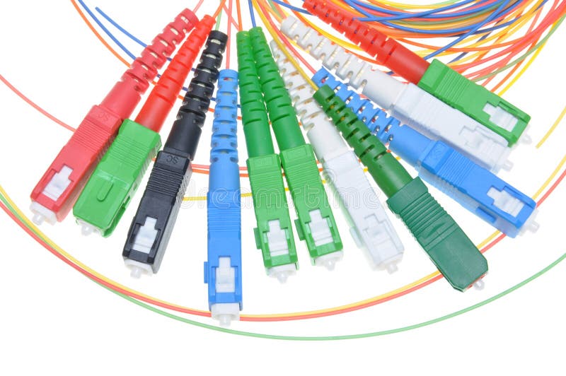 Fiber Optic Connectors and Cables Stock Photo - Image of global ...