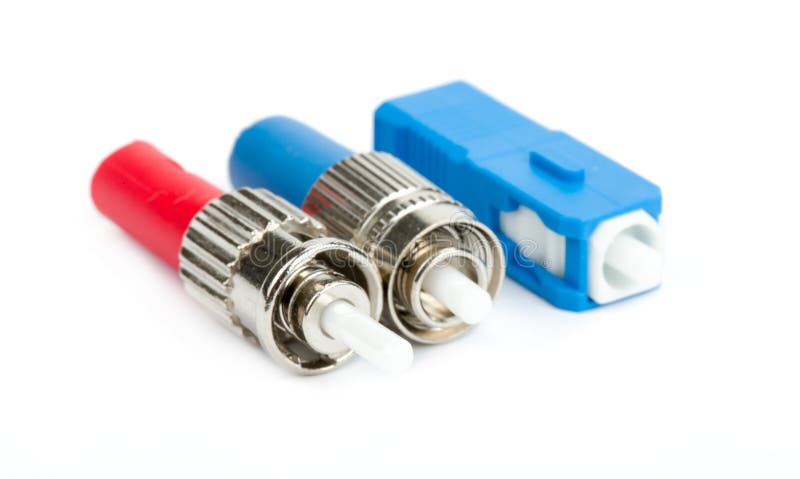 Fiber Optic Connectors, ST, SC and FC Stock Photo - Image of blue ...