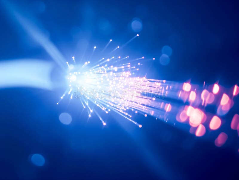 Fiber Optic Data Transmission Stock Image - Image of generated, glowing ...