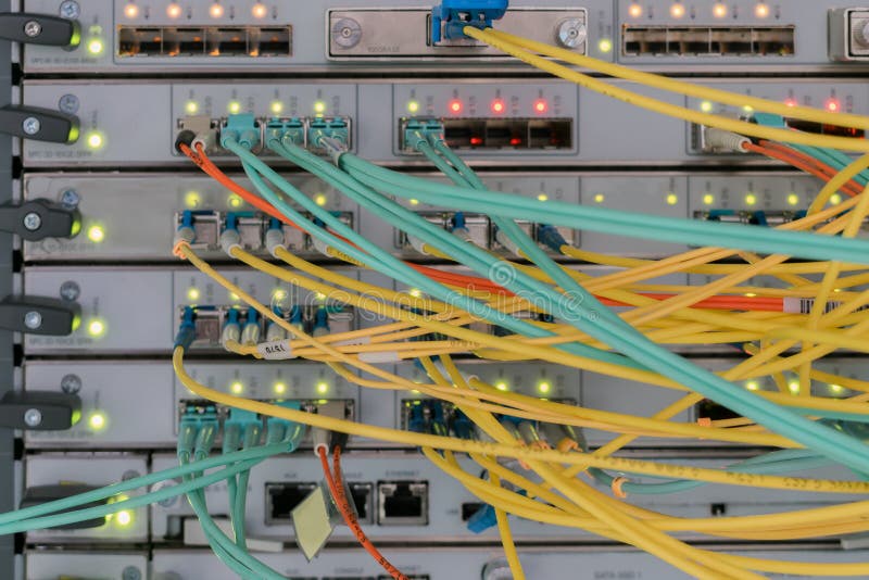 Fiber Optic Data Transmission Wires. Modern Cable Internet Connection ...