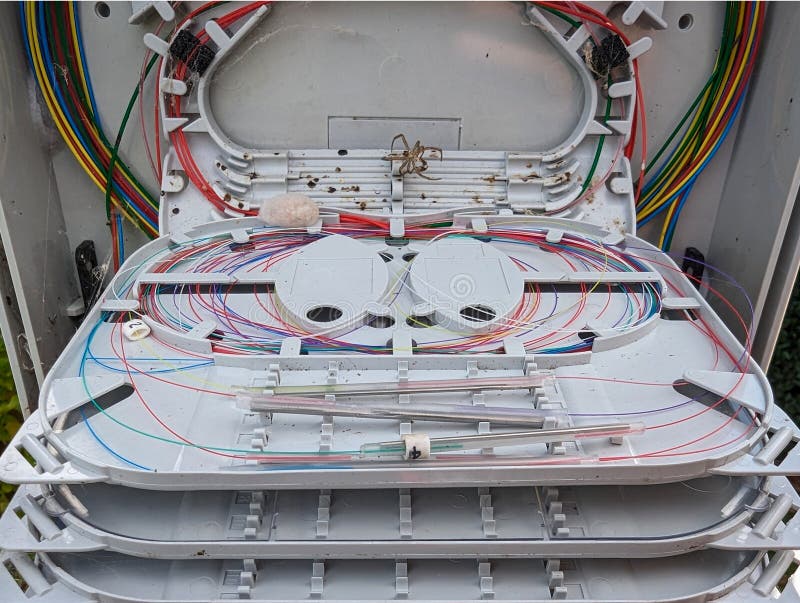The Fiber Optic Distribution Box for Operation and Cleaning Stock Image ...