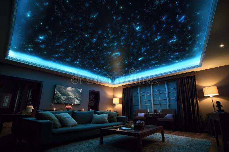 Fiber Optic Galaxy Ceiling with Constellations Stock Illustration ...