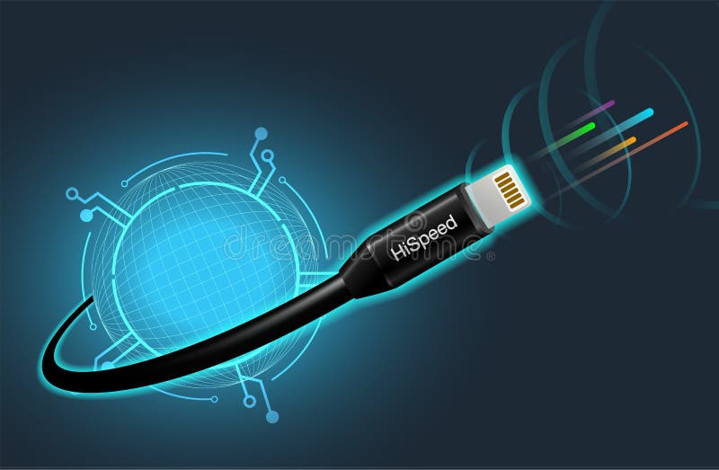 Fiber Optic Hi Speed Internet Stock Vector - Illustration of color ...