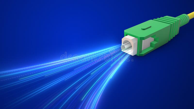 Fiber Optic High Speed Data Transfer Concept Stock Illustration ...