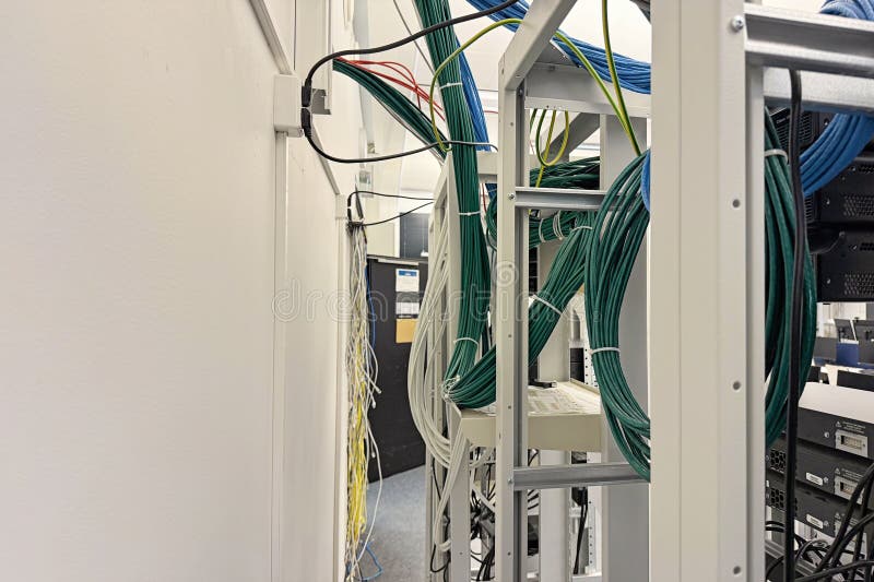 Fiber Optic and Hub in Server Room, Computer Technology Stock Photo ...