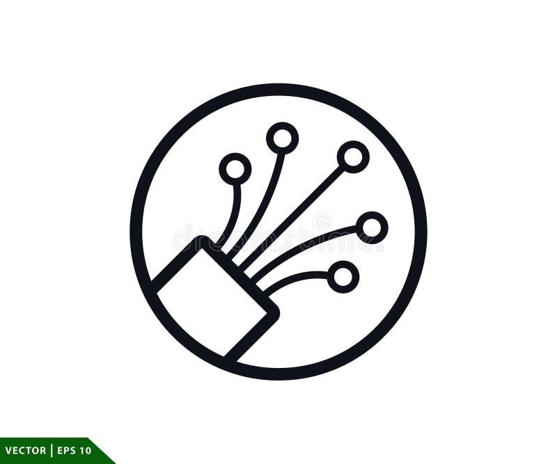 Fiber Optic Icon Vector Logo Design Template Stock Vector ...