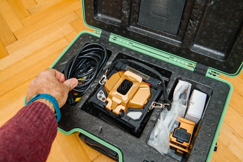 Fiber Optic Installation at Home Stock Image - Image of cable ...