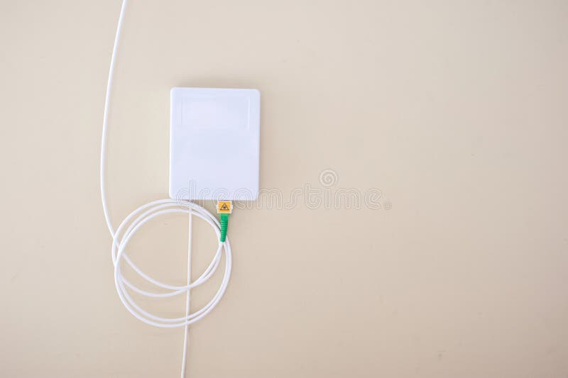 Fiber Optic Internet Box on the Wall Stock Image - Image of optics ...