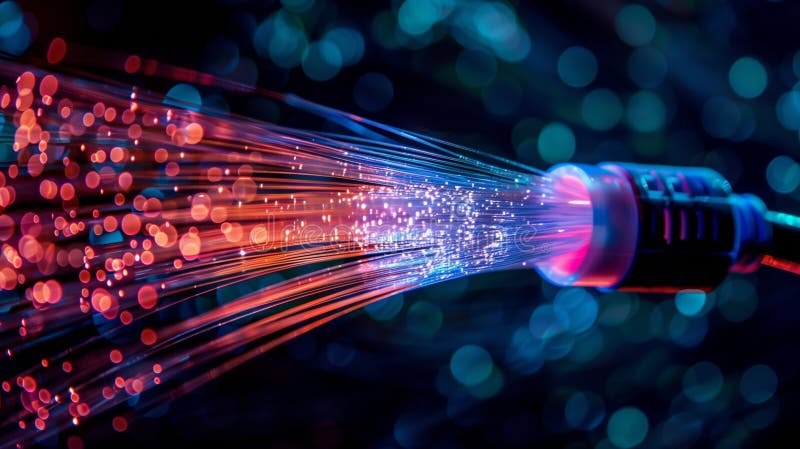 Fiber Optic Internet Cable: a Technology Concept. Stock Illustration ...