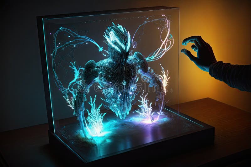 Fiber Optic Led Touchscreen Robot Angelarium Interface Stock ...