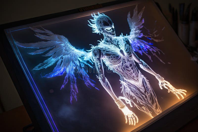 Fiber Optic Led Touchscreen Robot Angelarium Interface Stock Image ...