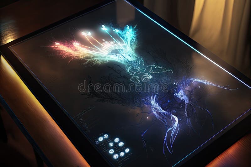 Fiber Optic Led Touchscreen Robot Angelarium Interface Stock ...