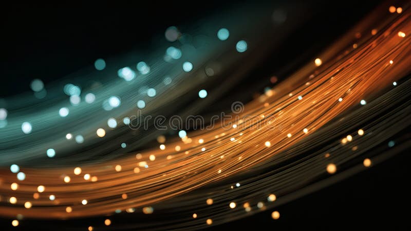 Fiber Optic Light Cables for Communication or Technology Contexts Stock ...