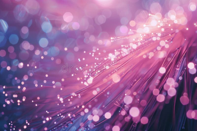 Fiber Optic Light Moving while Data Transfer. Background Generative AI ...