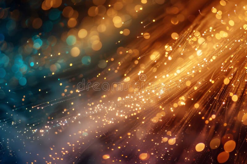 Fiber Optic Light Moving while Data Transfer. Background Generative AI ...