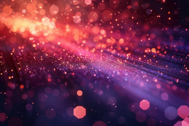 Fiber Optic Light Moving while Data Transfer. Background Generative AI ...