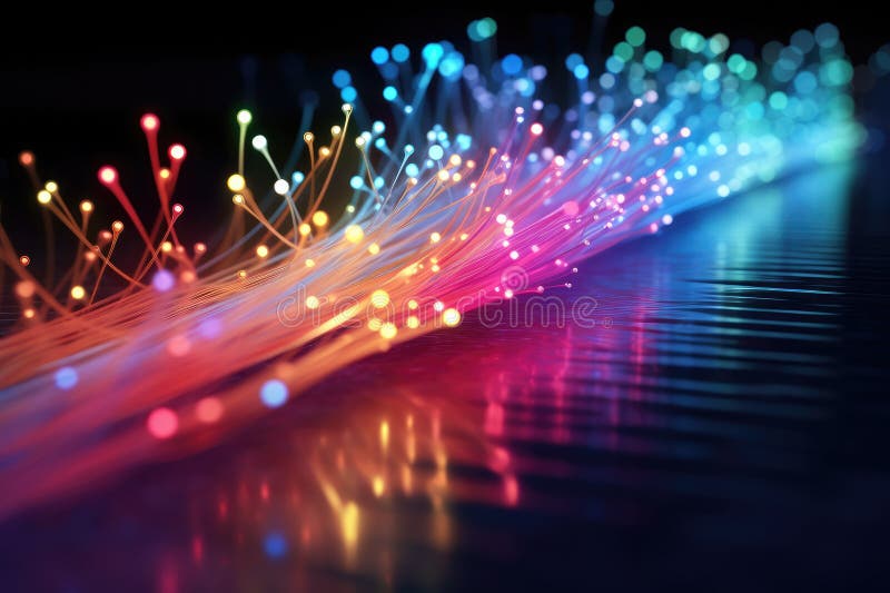 Fiber Optic Light Transfer Futuristic Background. Cyberspace and ...