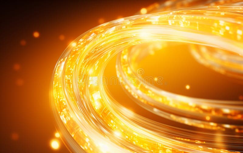 Fiber Optic Lights Set Against a Yellow Background -Generative Ai Stock ...