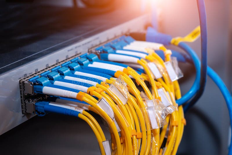 Fiber Optic Link with Core Switch Stock Image - Image of cyberspace ...