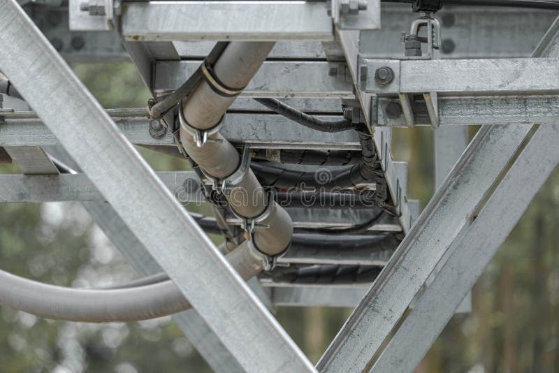 Fiber Optic Network Cable.Fibber Channel Optical Network Cable on Rails ...