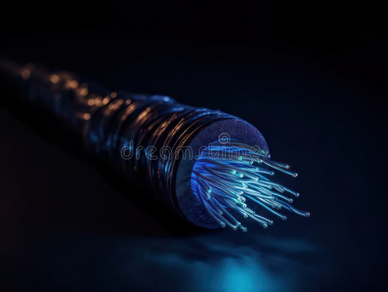 Fiber Optic Network Cable Lights Abstract Background. Stock ...