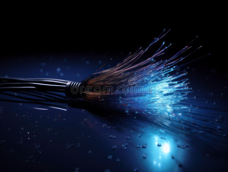 Fiber Optic Network Cable Lights Abstract Background. Stock ...