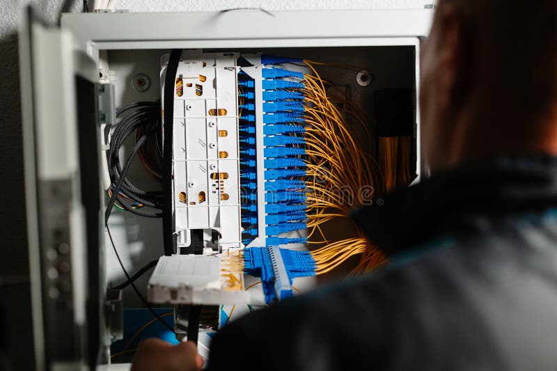 Fiber Optic Network: Server in Multistory Building Stock Photo - Image ...