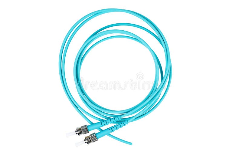 Fiber Optic Patch Cord Cable on White Stock Photo - Image of background ...