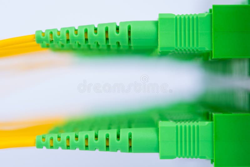 Fiber Optic Patch Cord Connected To Distribution Panel Stock Photo ...