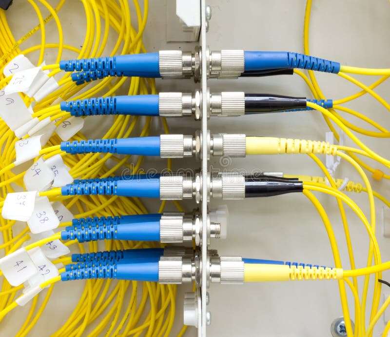 Fiber Optic Patch Cord in Wall Box Stock Image - Image of cord ...