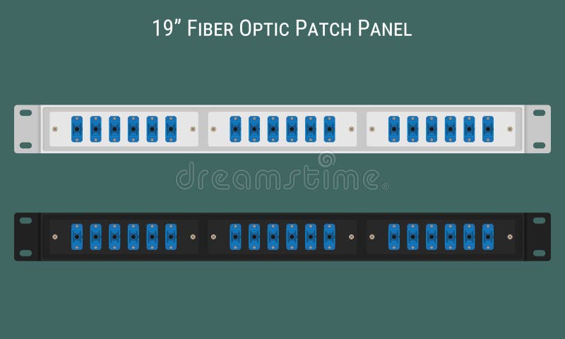 Fiber Optic Patch Panel Set Stock Vector - Illustration of junction ...
