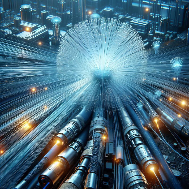 Fiber Optic Ray a Ray of Light Transmitted through a Fiber Op Stock ...