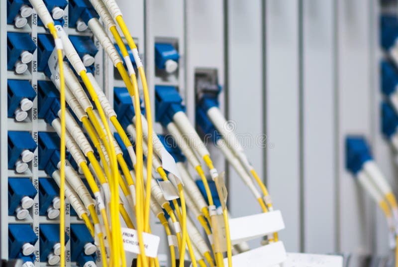 Fiber Optic with Servers in a Technology Data Center Stock Image ...