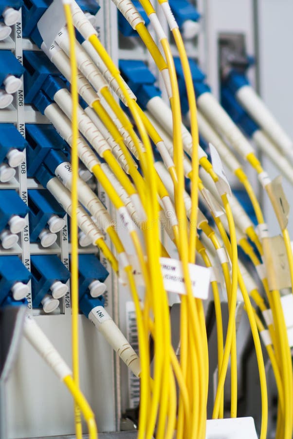 Fiber Optic with Servers in a Technology Data Center Stock Image ...