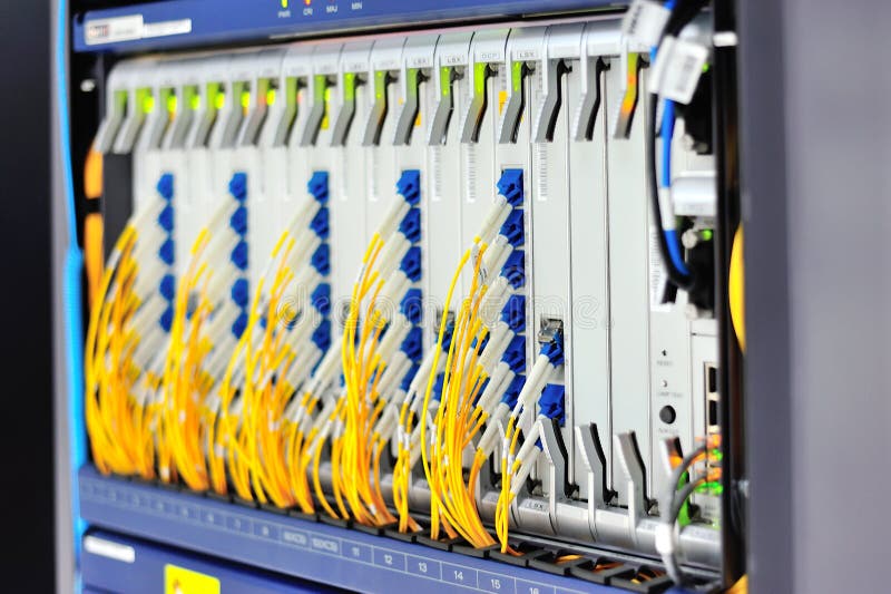 Fiber Optic with Servers in a Technology Data Center Stock Image ...