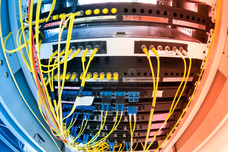 Fiber Optic with Servers in a Technology Data Center Stock Image ...