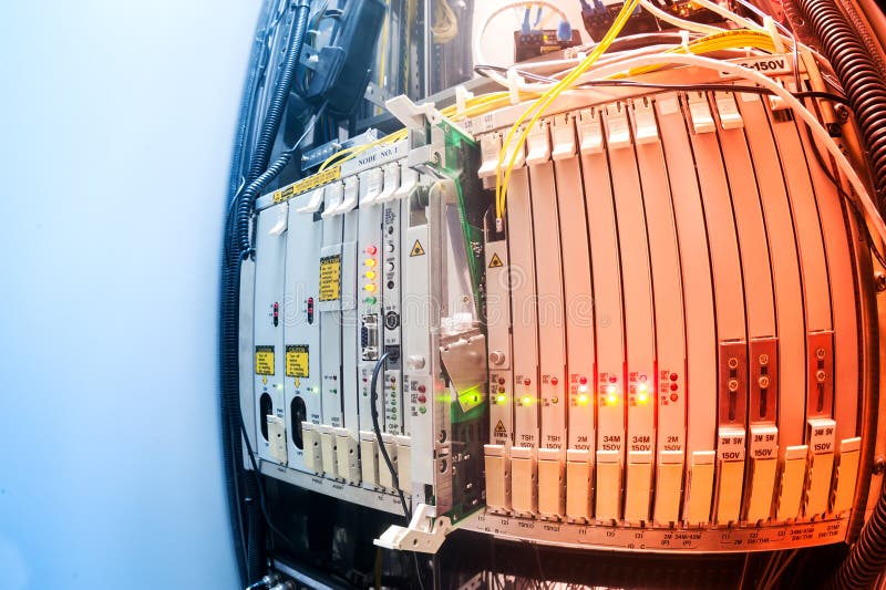 Fiber Optic with Servers in a Technology Data Center Stock Photo ...