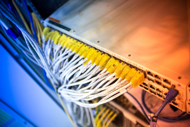 Fiber Optic With Servers In A Technology Data Center Stock Image ...