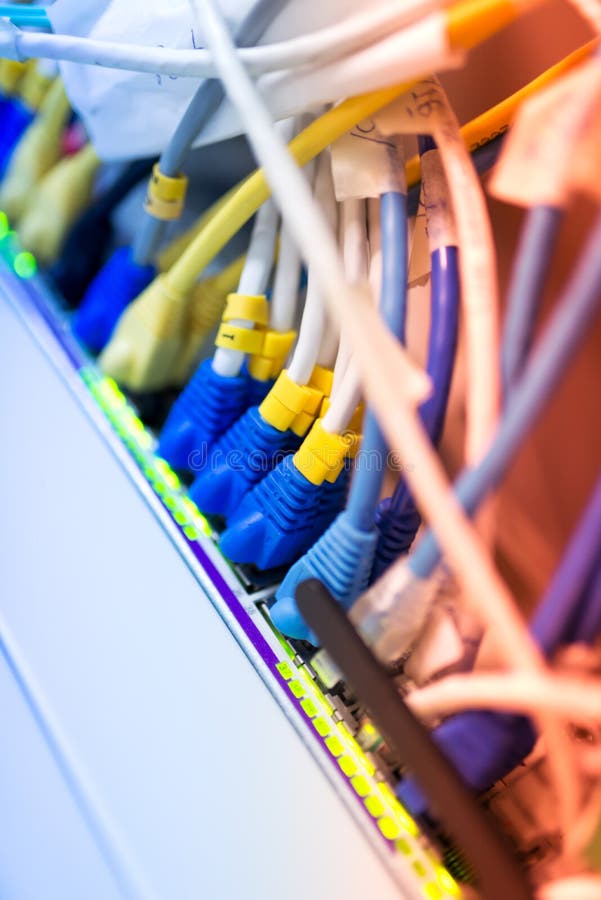 Fiber Optic with Servers in a Technology Data Center Stock Image ...