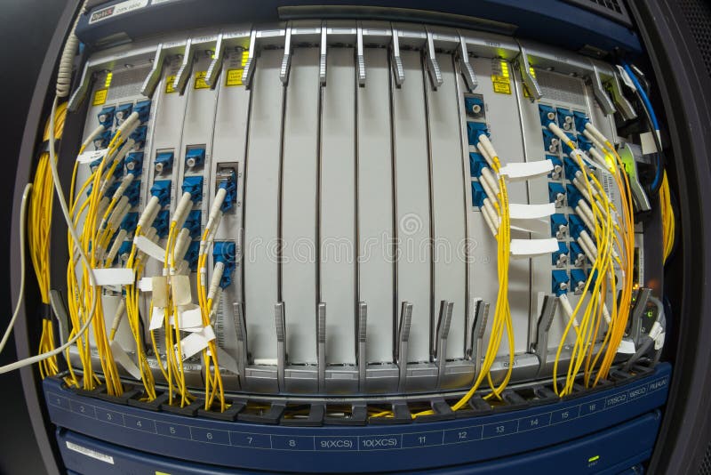 Fiber Optic with Servers in a Technology Data Center Stock Image ...